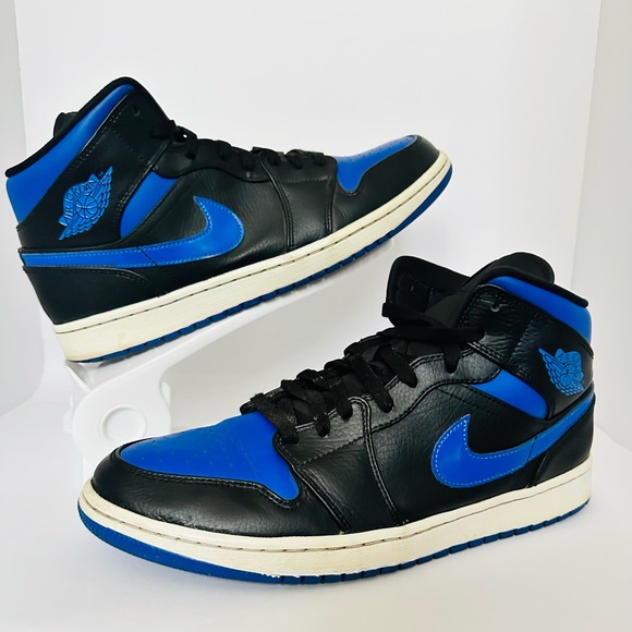 Jordan | Shoes | Nike Air Jordans Mid Black And Blue | Poshmark